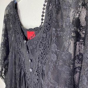 V Cristina | Tops | V Cristina Lace Tunicdress Black | Poshmark